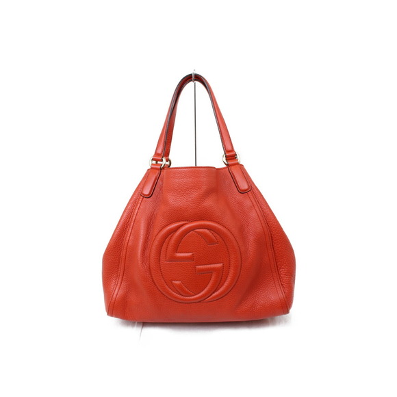 Gucci | Bags | Gucci Handbag Leather Orange Interlocking | Poshmark